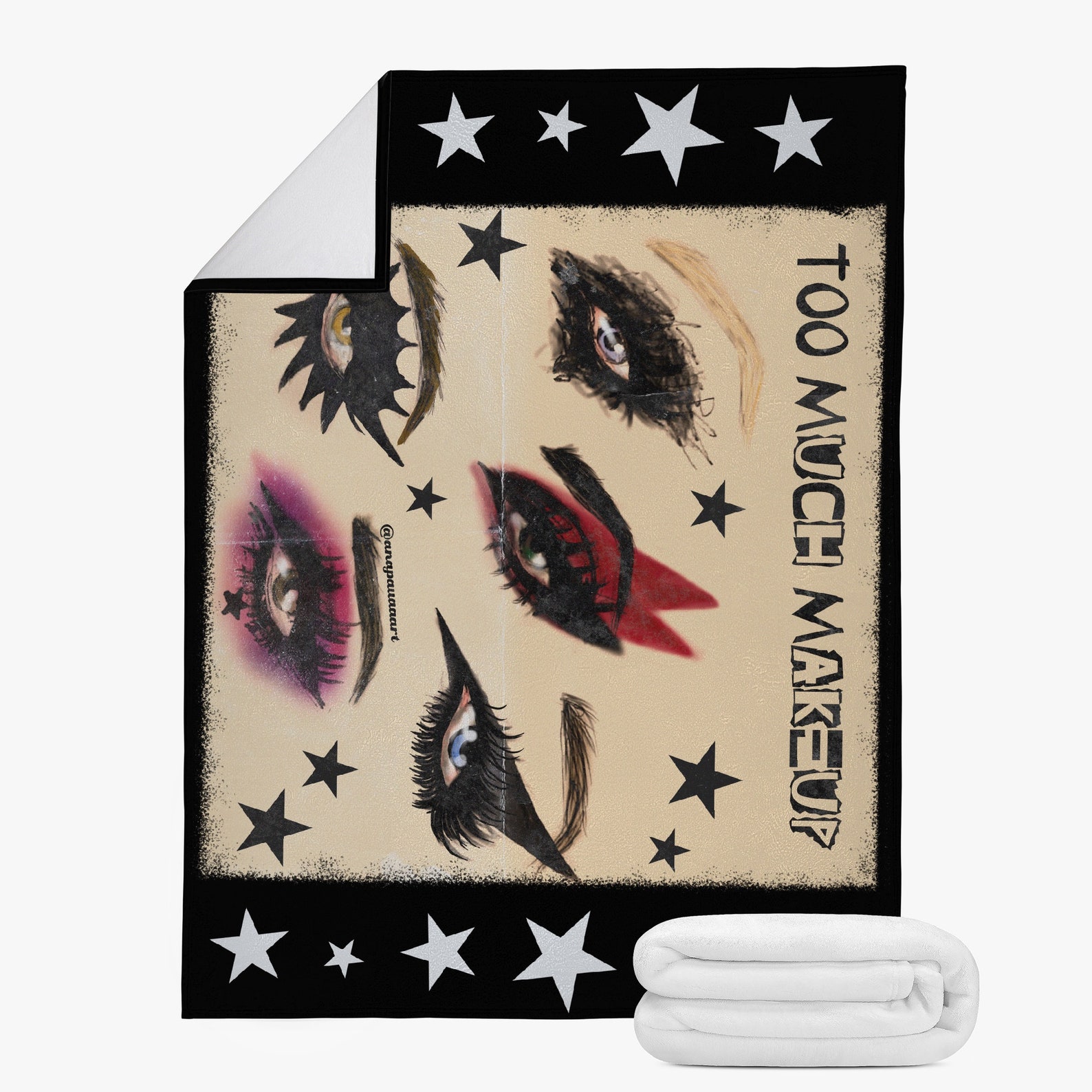 Riot Grrrl 80s Punk Rock Blanket – Evil Eyes Makeup Design, Teen Room ...