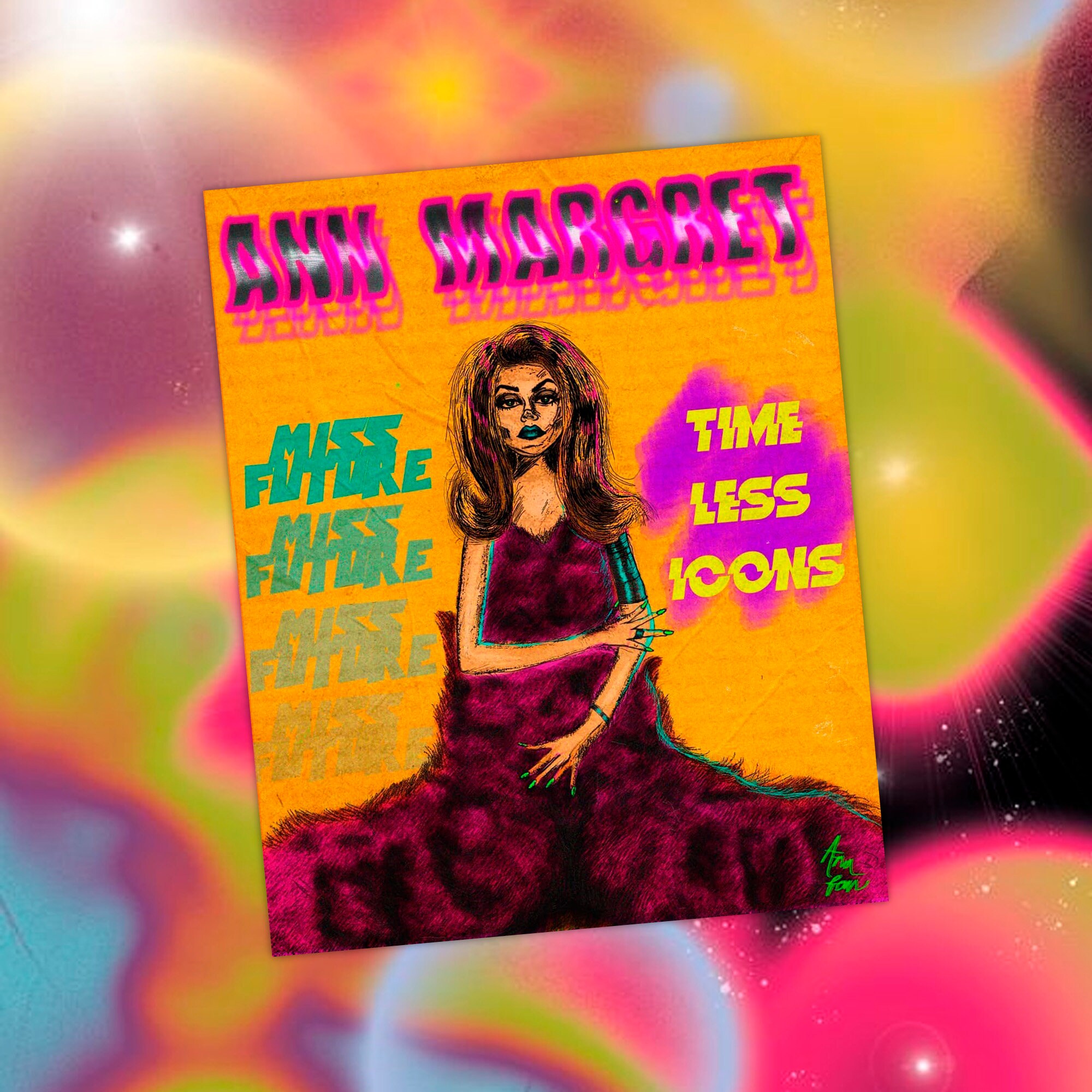 Retro Future Glam Aesthetic Room Art Print Canvas / Ann Margret Wall ...