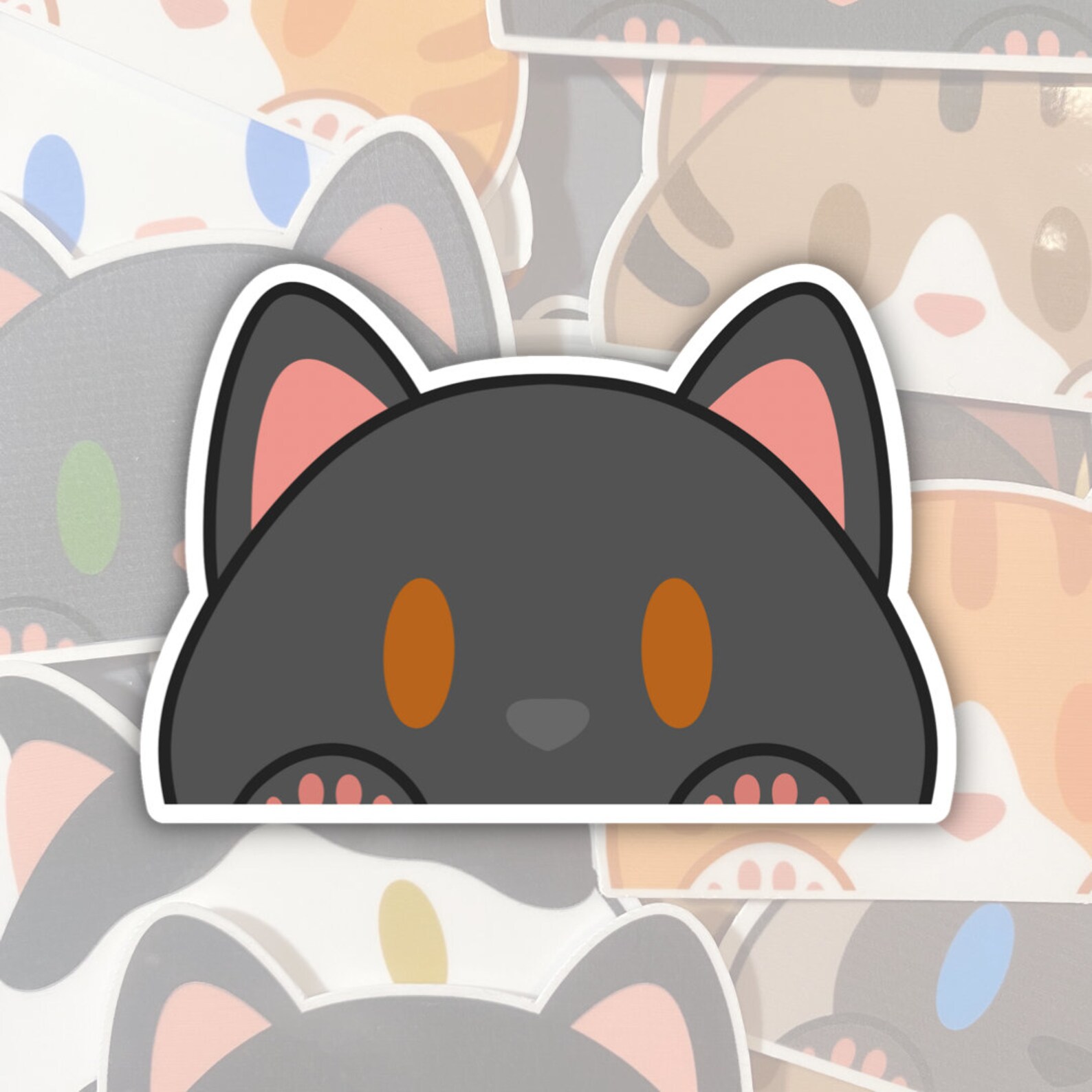Cat Mini Peeker Stickers, Custom Cat Portrait, Custom Pet Portrait ...