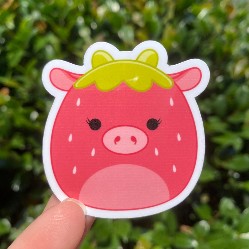 Strawberry Cow Squishmallow Sticker Cow Sticker Kawaii - Etsy