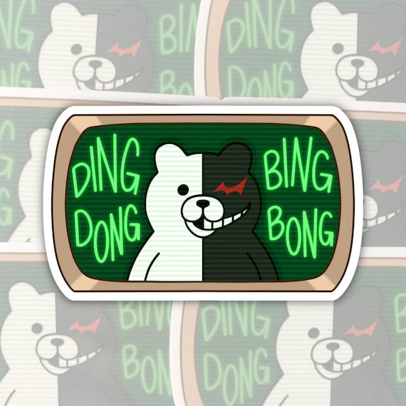 Ding Dong Bing Bong Monokuma Sticker Danganronpa Sticker - Etsy