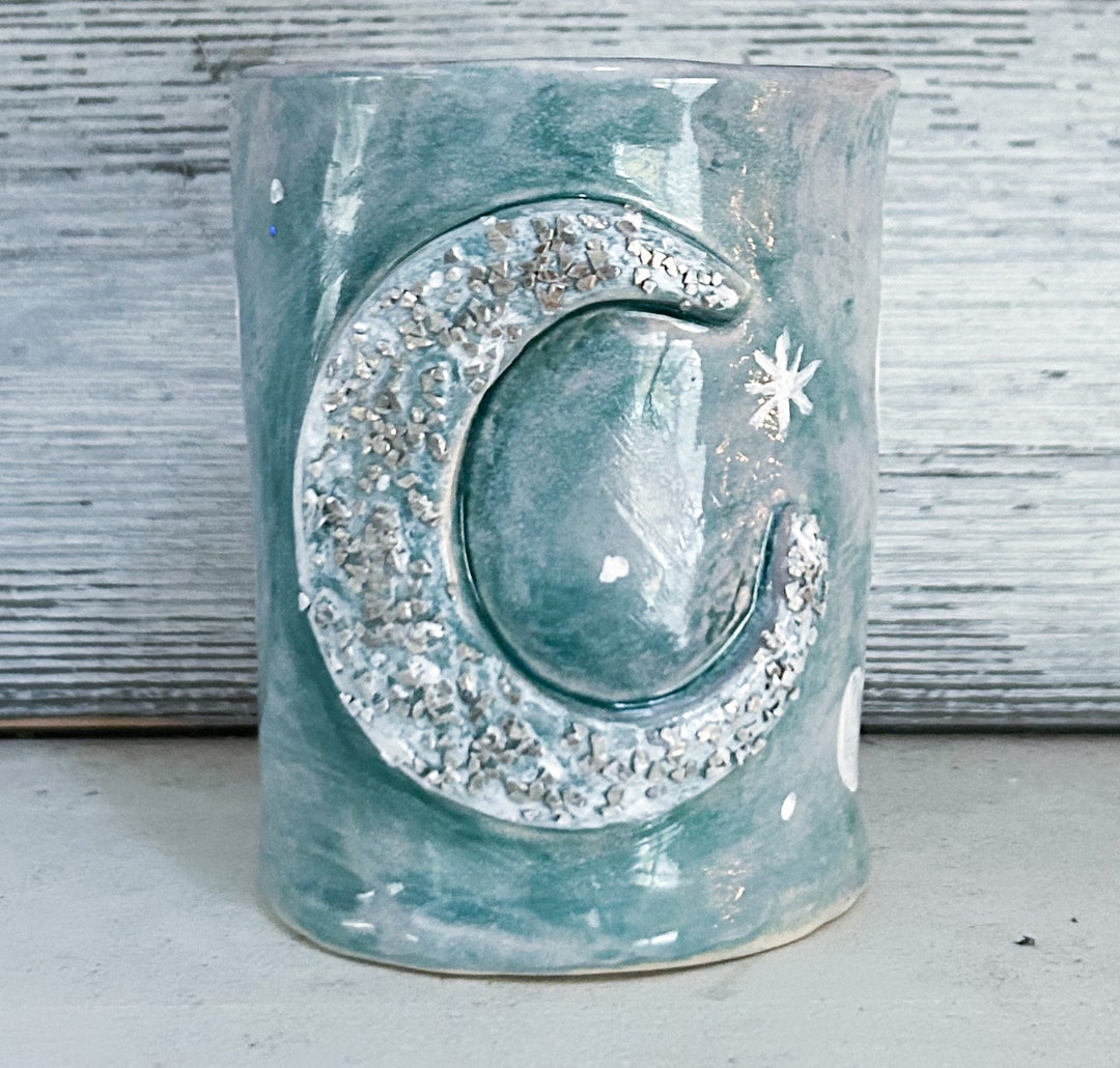 Ceramic Crescent Glitter Moon Cloud Planter READ DESCRIPTION - Etsy