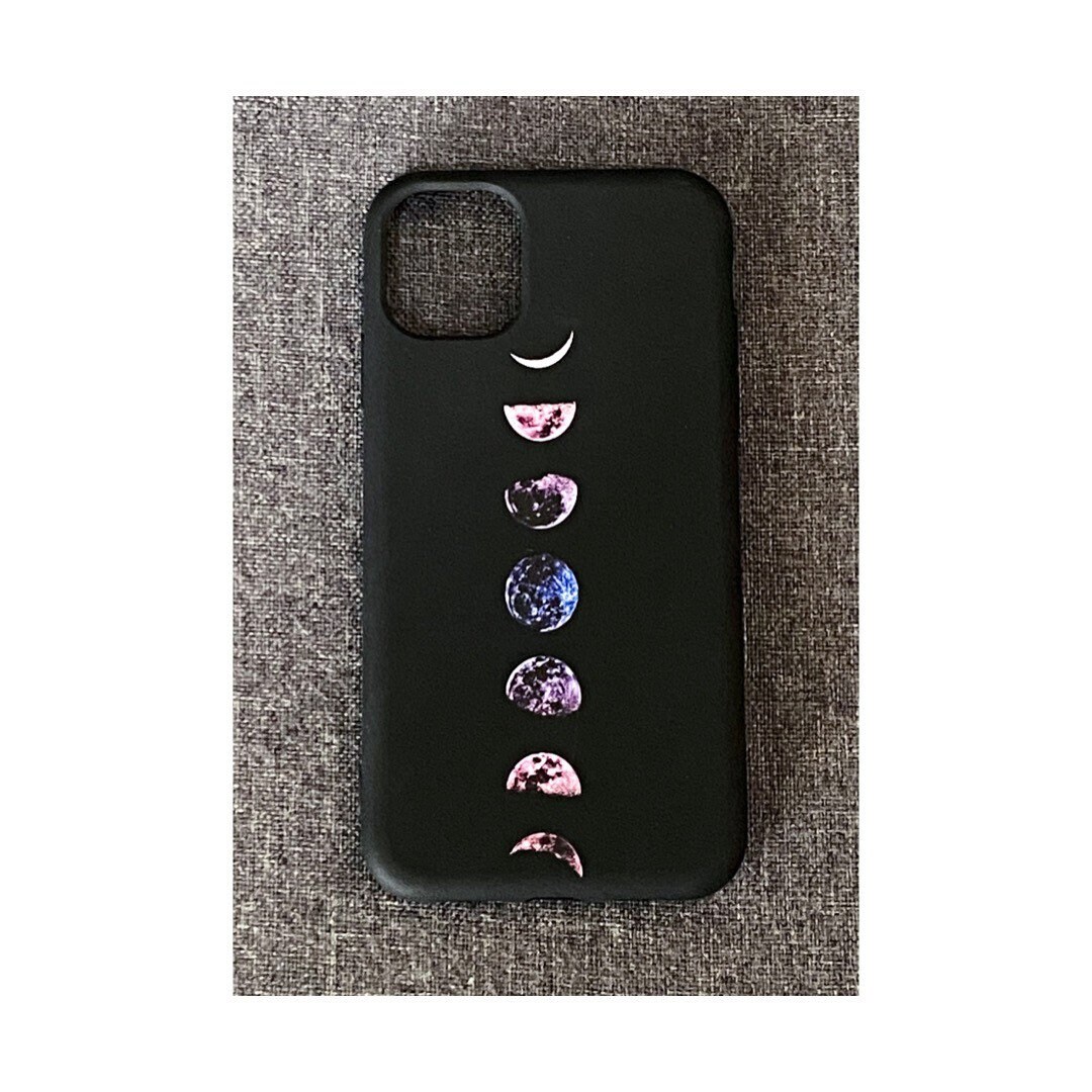 Black Purple Moon Phases iPhone 11 12 Cellphone Case - Etsy