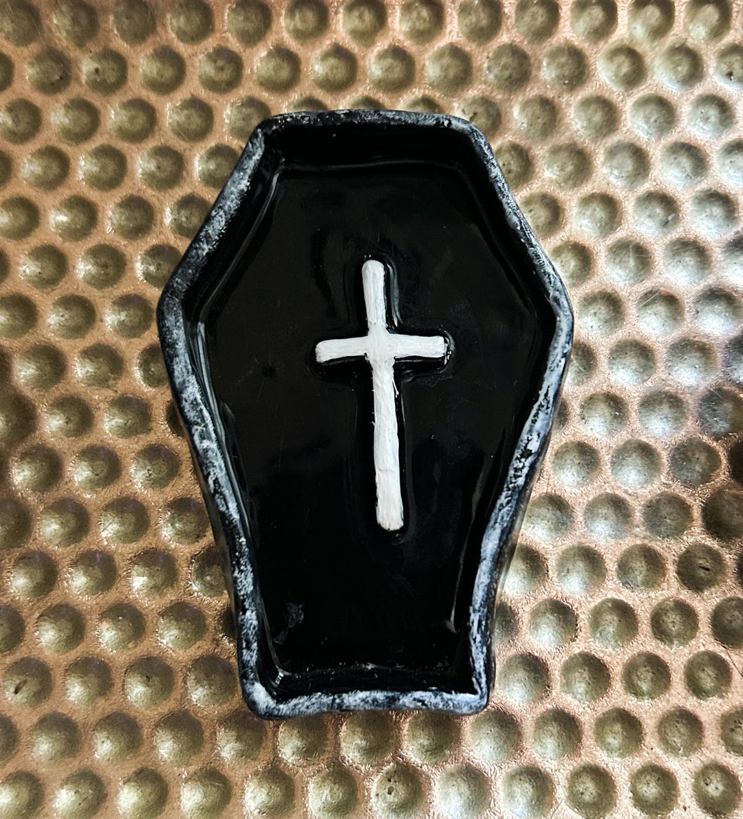 Halloween Gothic Coffin Cross Black Ceramic Ring Trinket Dish - Etsy