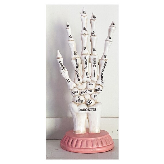 Rascette Palmistry Skeleton Hand Statue Pink - Etsy