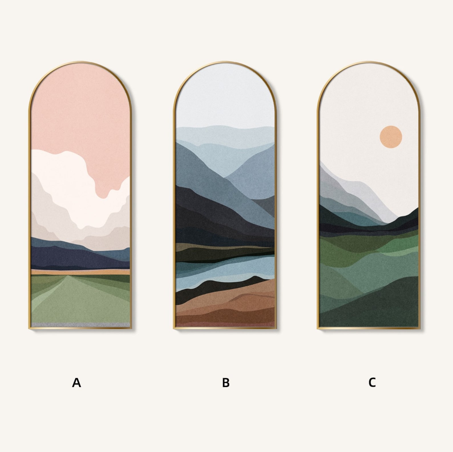 Arched Frame Abstract Landscape Modern Decoration Painting - Etsy