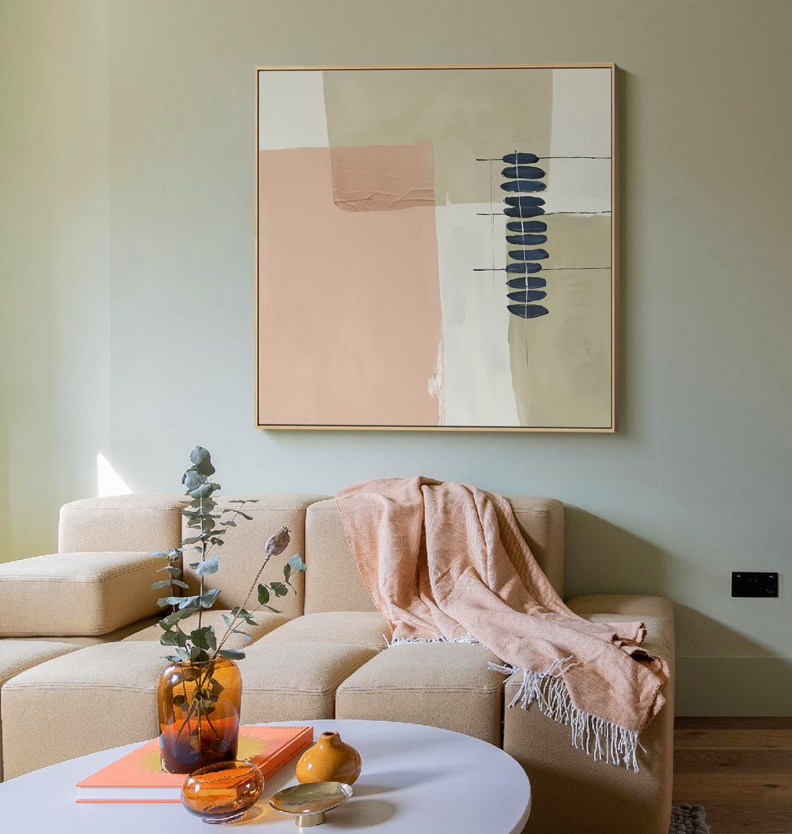 Morandi Color Abstract Art Decoration Painting Modern Luxury Room Wall ...