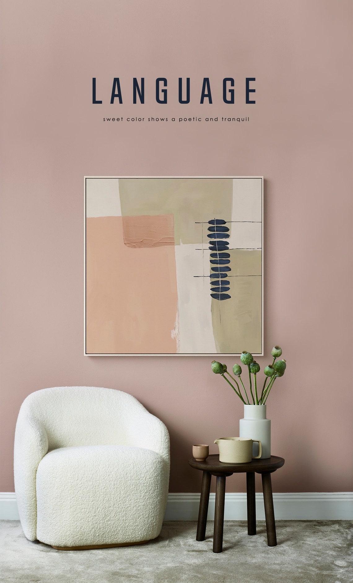 Morandi Color Abstract Art Decoration Painting Modern Luxury - Etsy