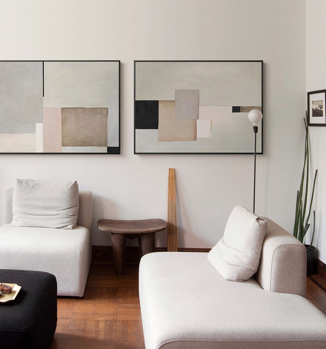 Morandi Color Nordic Modern Abstract Living Room Decoration Painting ...