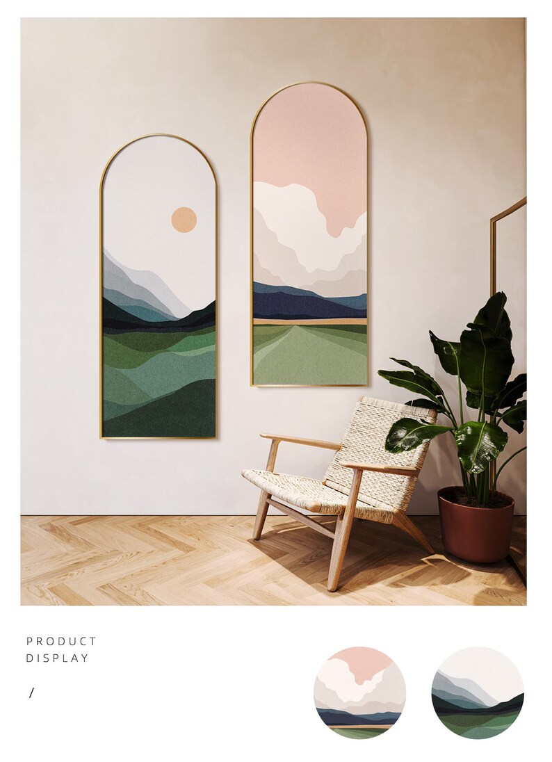 Arched Frame Abstract Landscape Modern Decoration Painting Simple ...