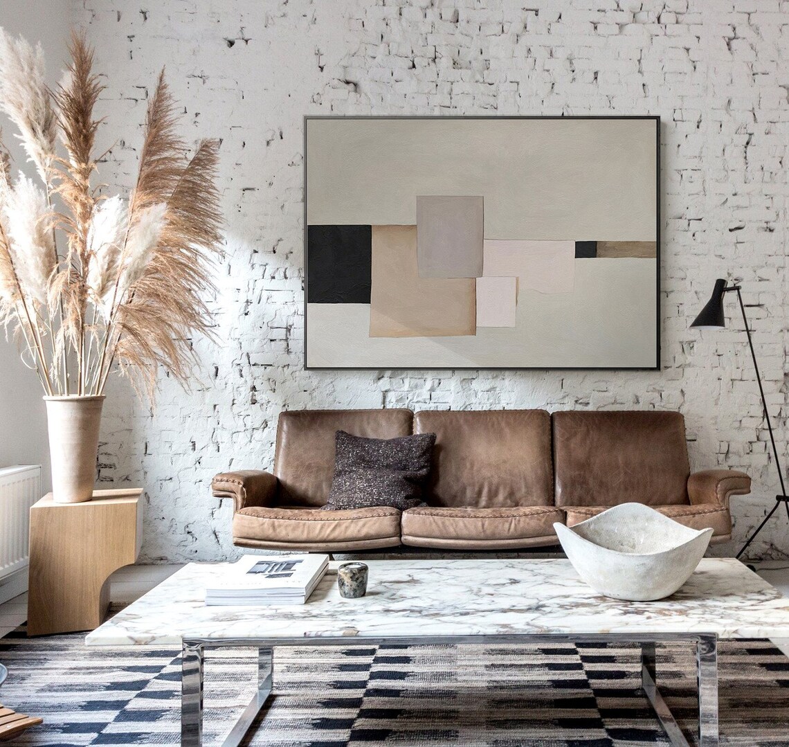 Morandi Color Nordic Modern Abstract Living Room Decoration Painting ...
