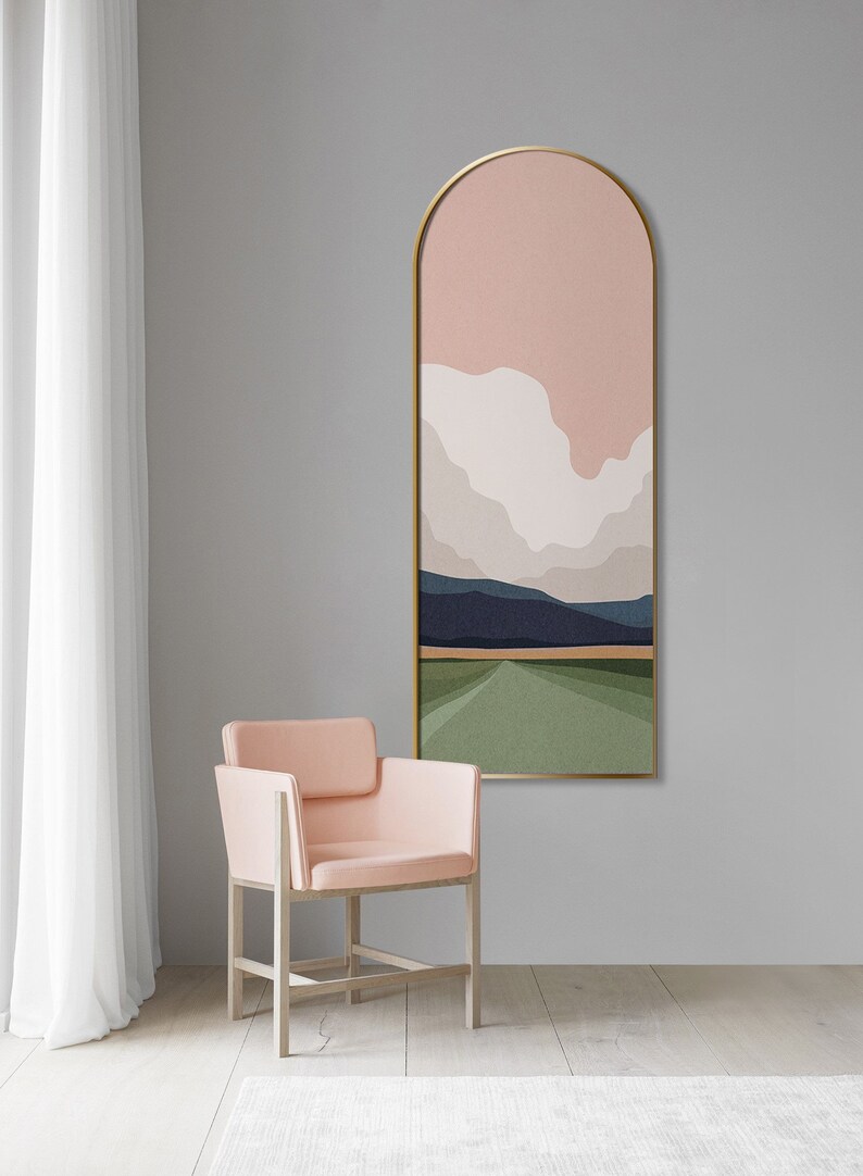 Arched Frame Abstract Landscape Modern Decoration Painting Simple ...