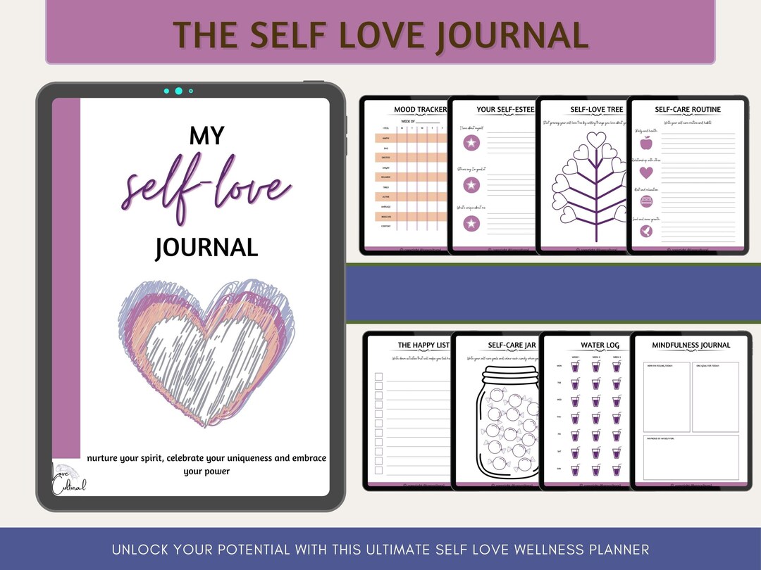 Digital Self Love Journal - Printable & Reusable, Undated 20+ Page ...