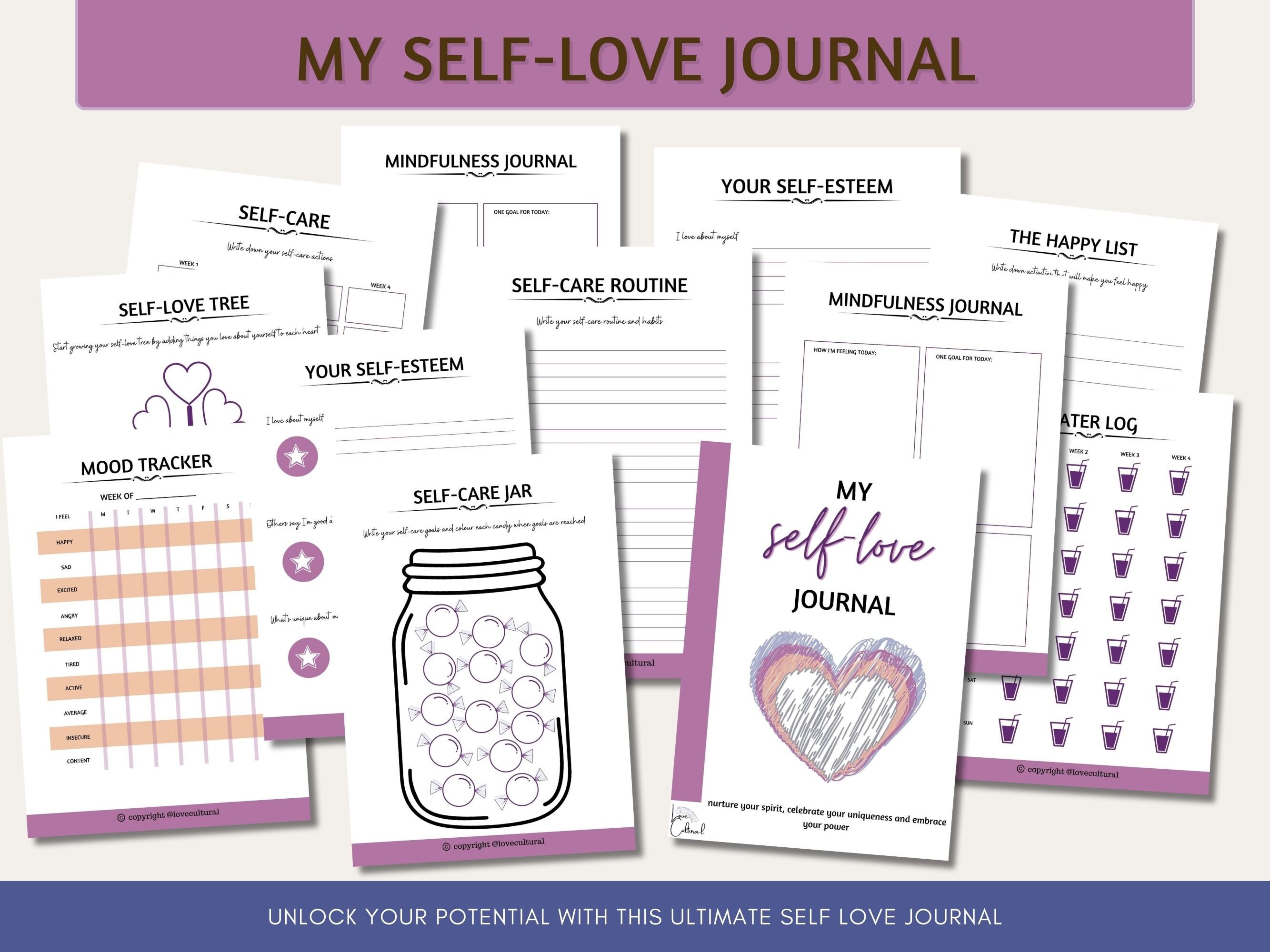 Digital Self Love Journal Printable & Reusable, Undated 20 Page Guide ...