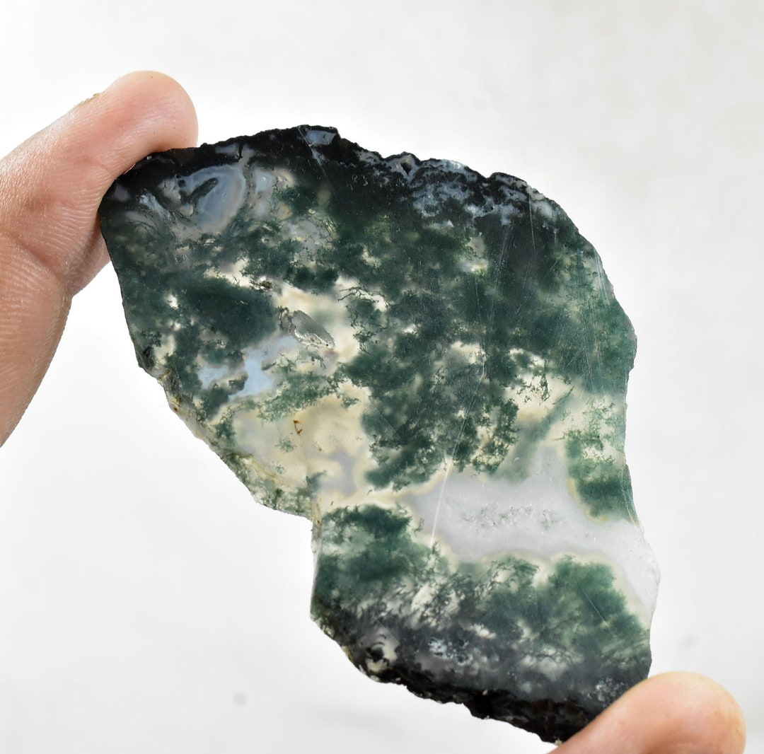 Natural Moss Agate Rough Slice Raw Moss Agate Rough Moss - Etsy