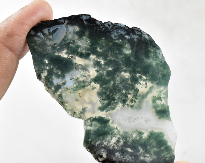 Natural Moss Agate Rough Slice, Raw Moss Agate Rough, Moss Agate Raw ...