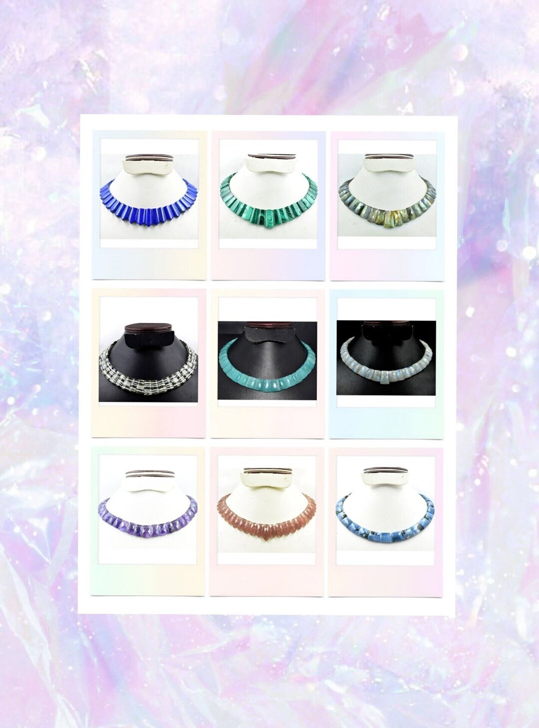 9 Natural Different Colours Necklaces Statement Necklaces Cleopatra ...