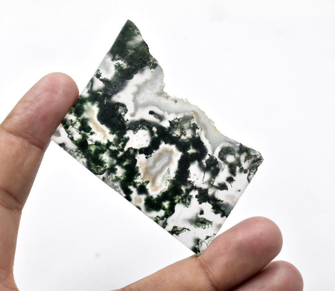 Natural Moss Agate Rough Slice, Raw Moss Agate Rough, Moss Agate Raw ...