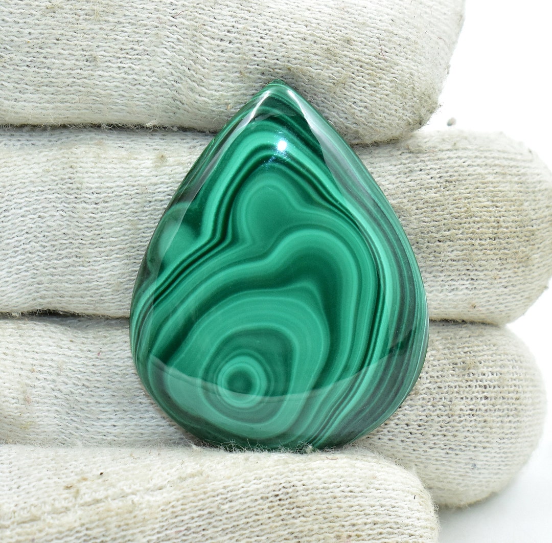 Natural Green Malachite Gemstone Loose Cabochon, Smooth Green Beautiful ...
