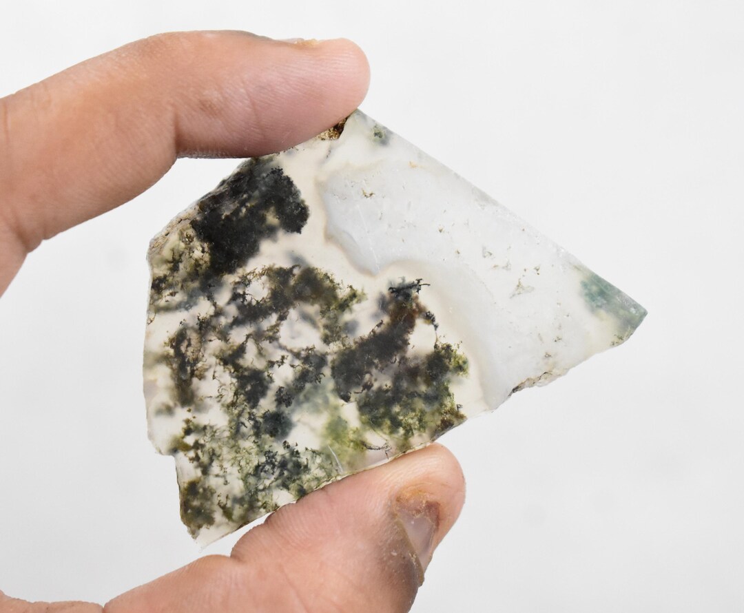 Natural Moss Agate Rough Slice, Raw Moss Agate Rough, Moss Agate Raw ...