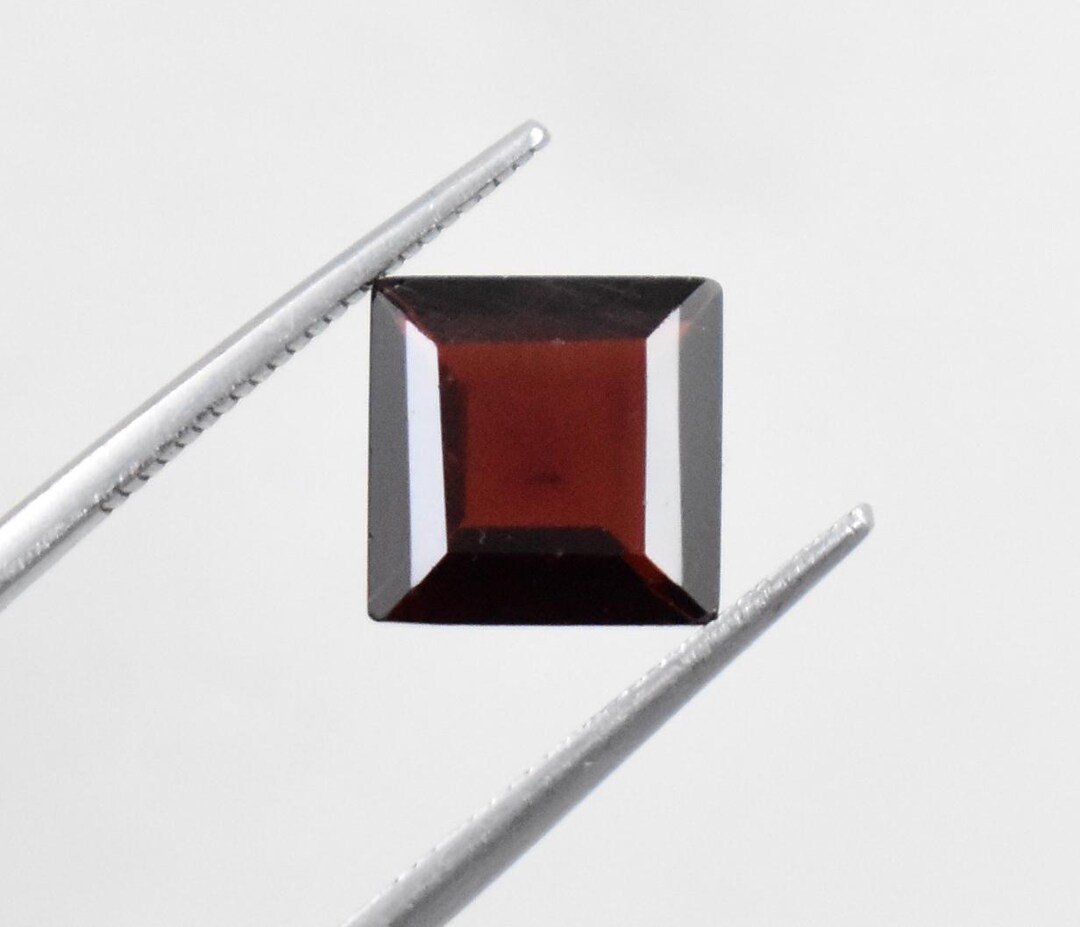 Granate rojo natural AAA, talla cuadrada facetada, 3,1 ct - Etsy México