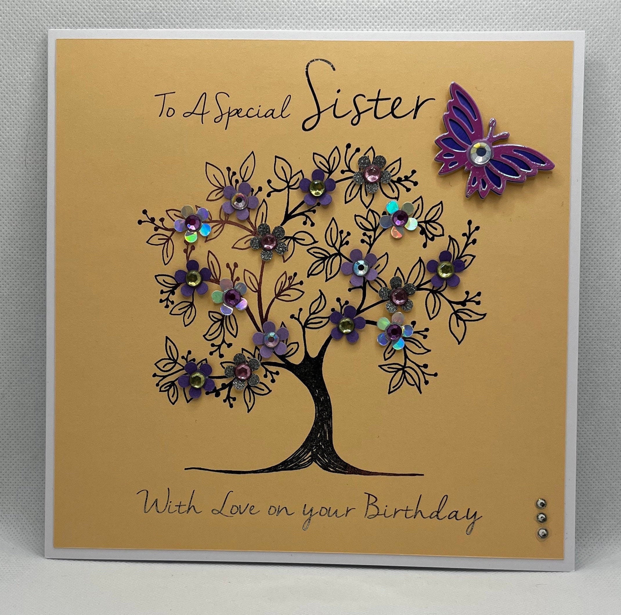 Happy Birthday Tree Card Sister Birthday Card Keepsake - Etsy