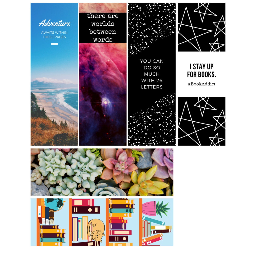 Set of 12 Reader Themed Bookmarks, Printable Bookmarks, Reading is Fun ...