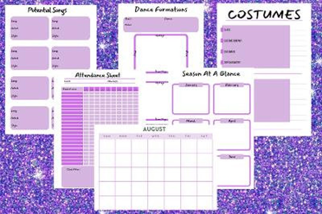 Dance Teacher Planning Bundle/purple Bundle/formation/songs/costumes ...