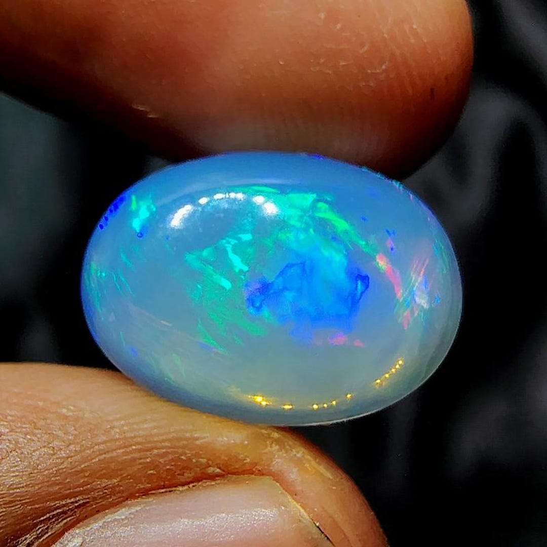 3.10 Carat Ethiopian Opal Cabochon: AAA+ Fire Opal Gemstone Size ...