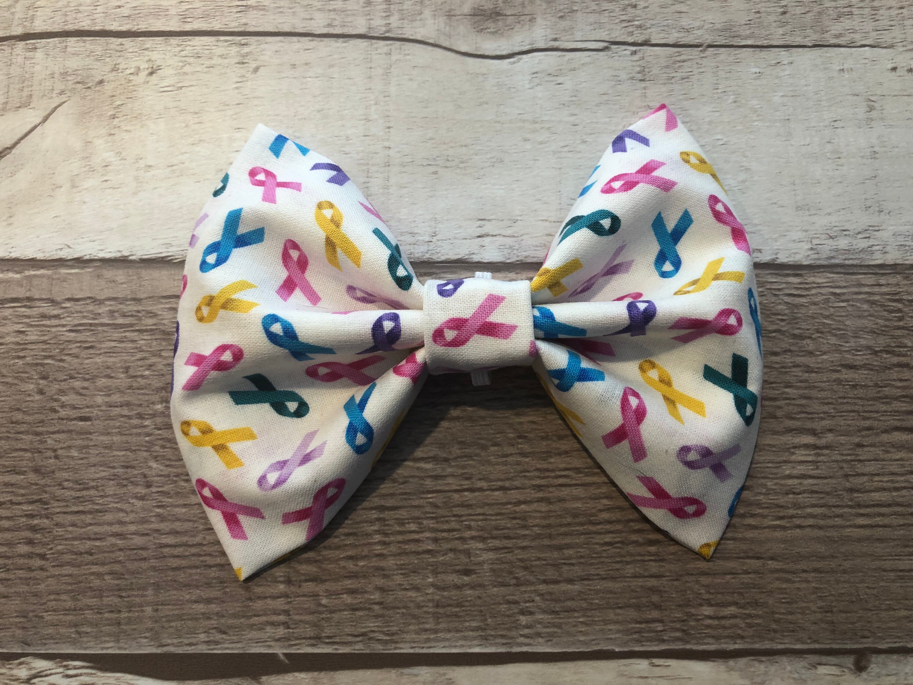 Cancer Ribbon Bow Tie 2 STYLES Dog Bowtie Breast Cancer - Etsy