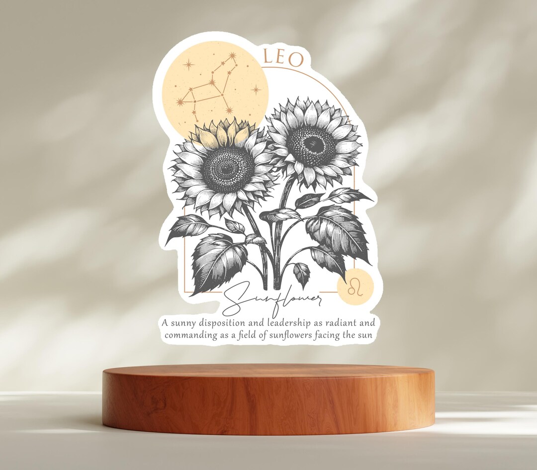 Leo Zodiac Sign Sticker Birth Flower Sticker Astrology Decal Zodiac ...