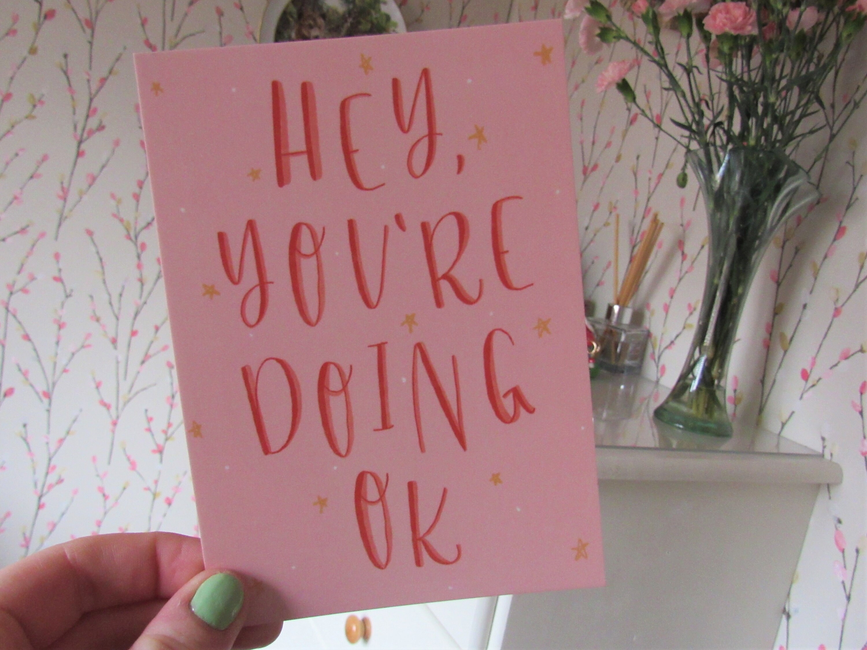 Hey you're doing ok positive postcard / inspirational A6 | Etsy