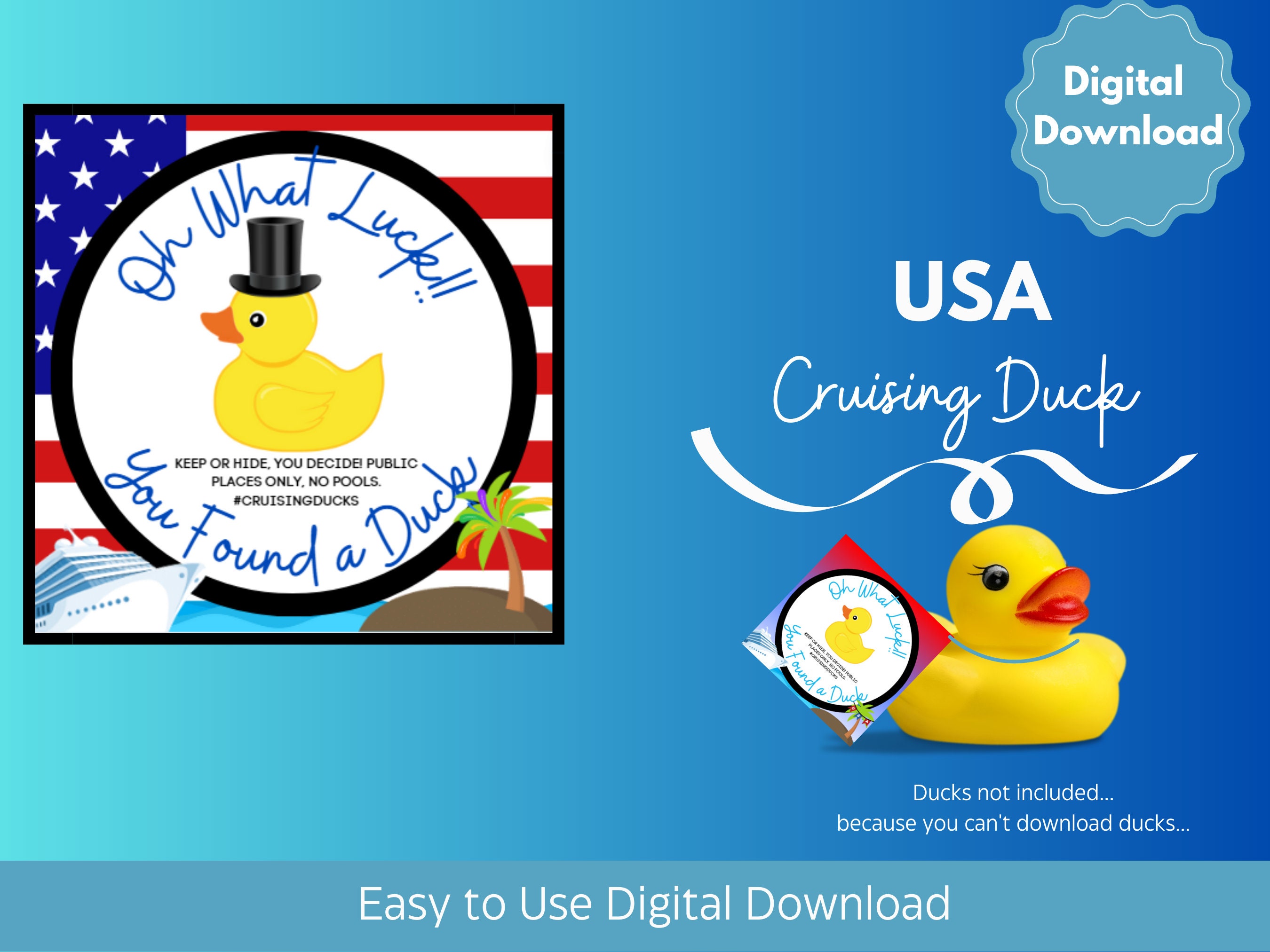 USA Cruising Duck Tags | Cruising Ducks Digital Download| |printable ...