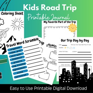 Kids Travel Journal Printable - Etsy
