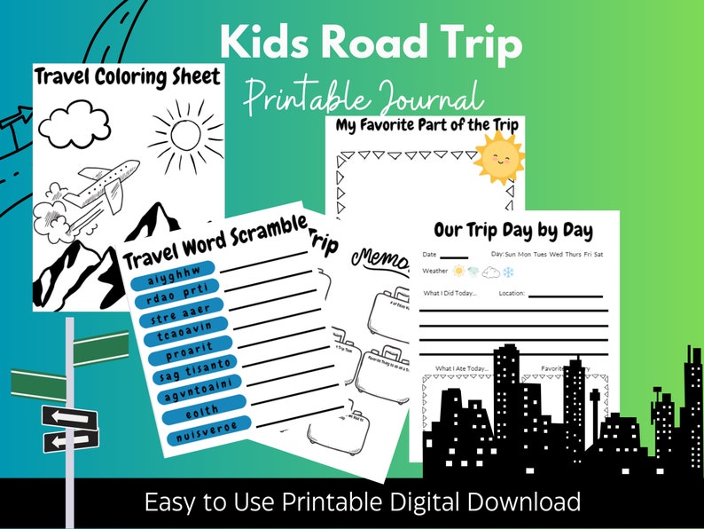 Kids Travel Journal Printable - Etsy
