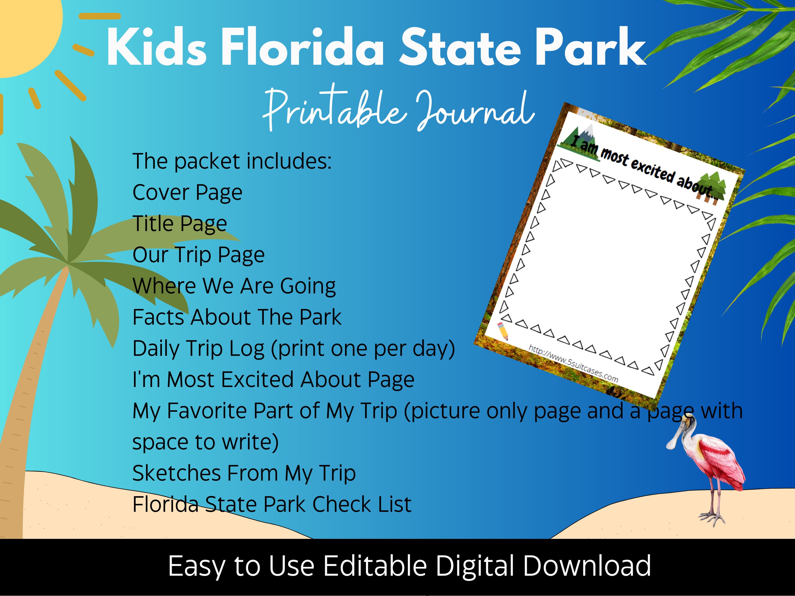 Kid's Printable Florida State Park Journal - Etsy