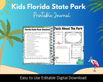 Kid's Printable Florida State Park Journal-- Ink Saver Edition - Etsy