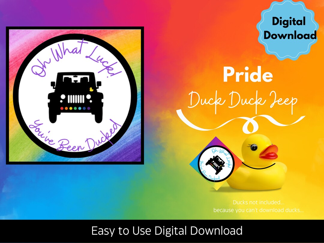 Jeep Ducks Digital Download Printable Tag Template Jeeping Ducks Pride ...