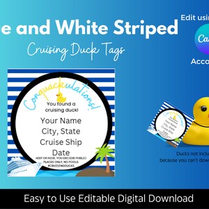 Blue and White Striped Cruising Duck Tags | Cruising Ducks Digital ...