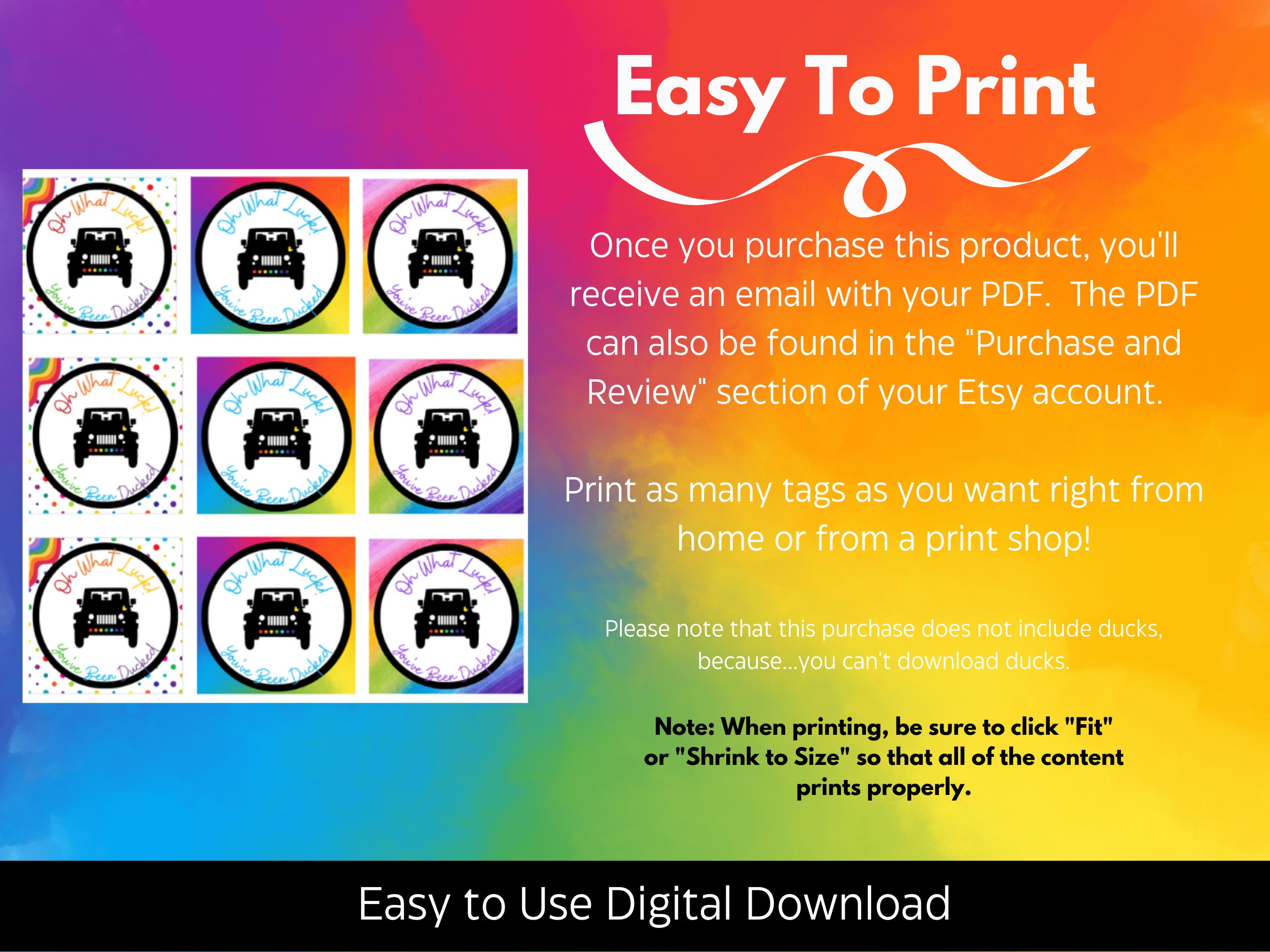 Jeep Ducks Digital Download | Printable Tag Template | Jeeping Ducks ...