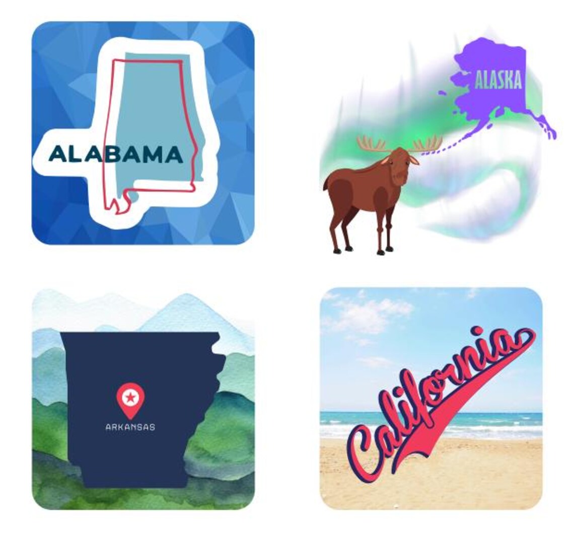 US State Printable Cards - Etsy