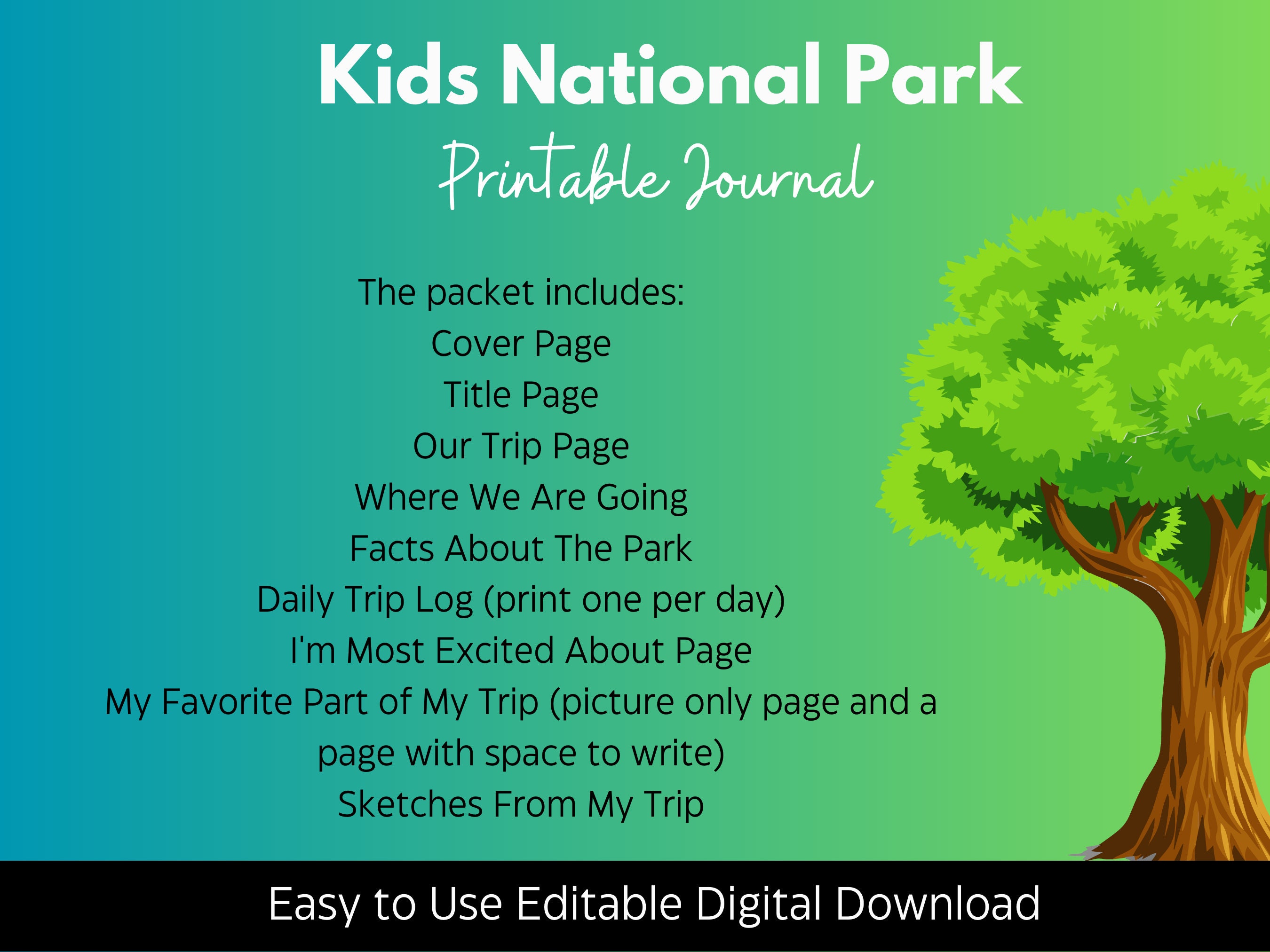 Kids National Park Travel Journal - Etsy