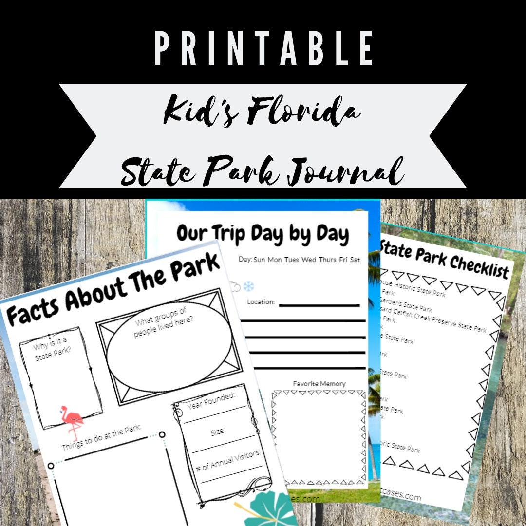 Kid's Printable Florida State Park Journal | Etsy