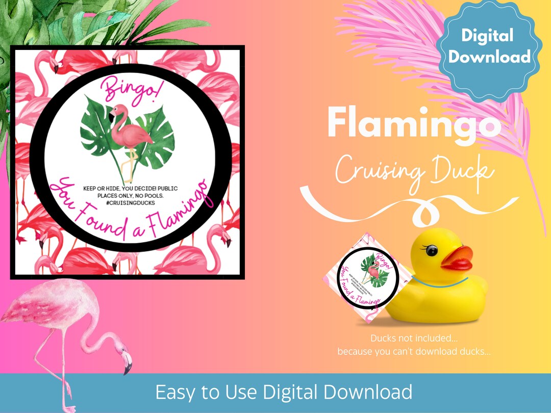 Flamingo Cruising Duck Tags | Cruising Ducks Digital Download ...