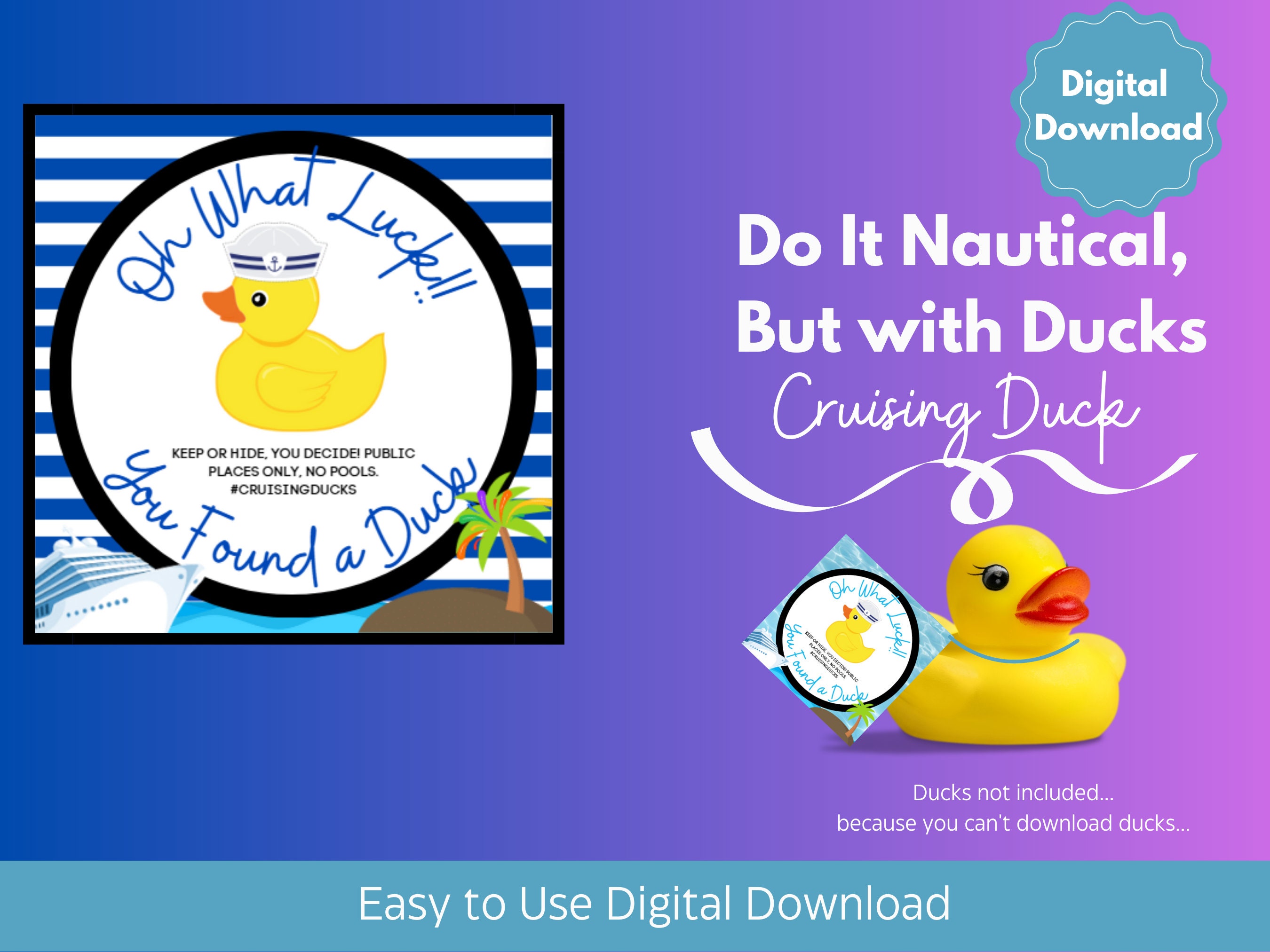 Nautical Cruising Duck Tags | Cruising Ducks Digital Download ...