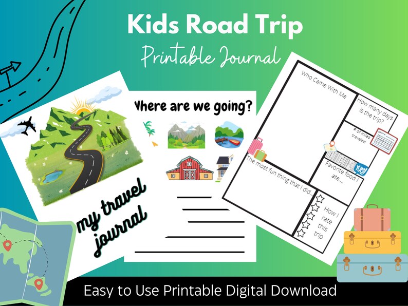 Kids Travel Journal Printable - Etsy