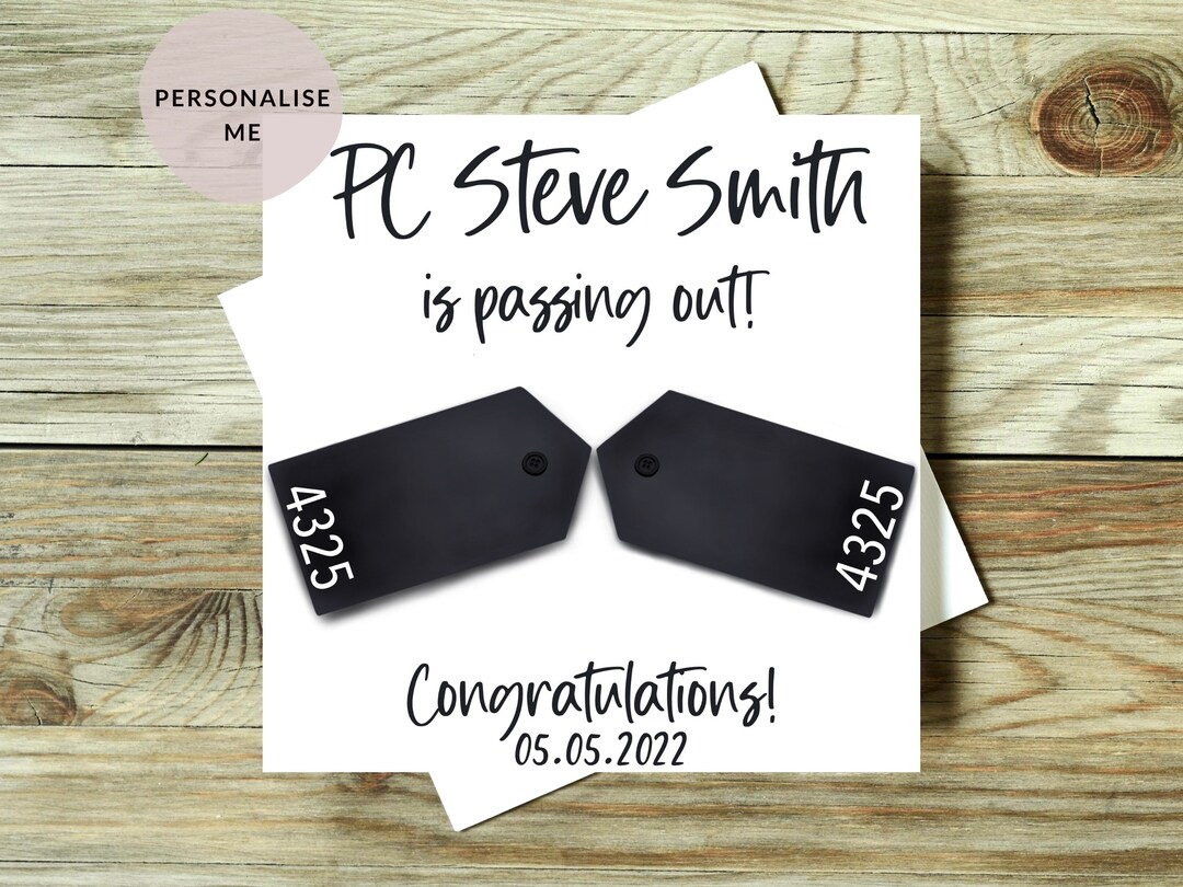 Personalised Police Passing Out Card FREE DELIVERY New Job ...