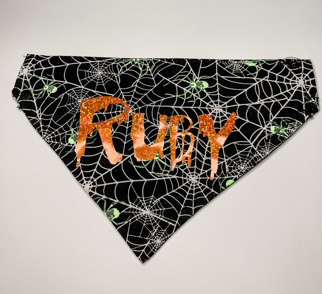 Glow in the Dark Halloween Dog Bandana Personalized/spider Web /bandana ...