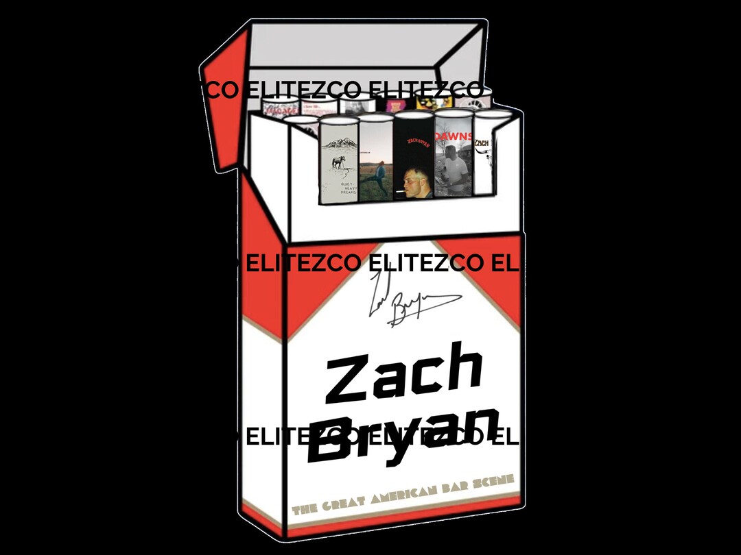 Zach Bryan Cigarette Pack Logo the Great American Bar Scene Digital ...