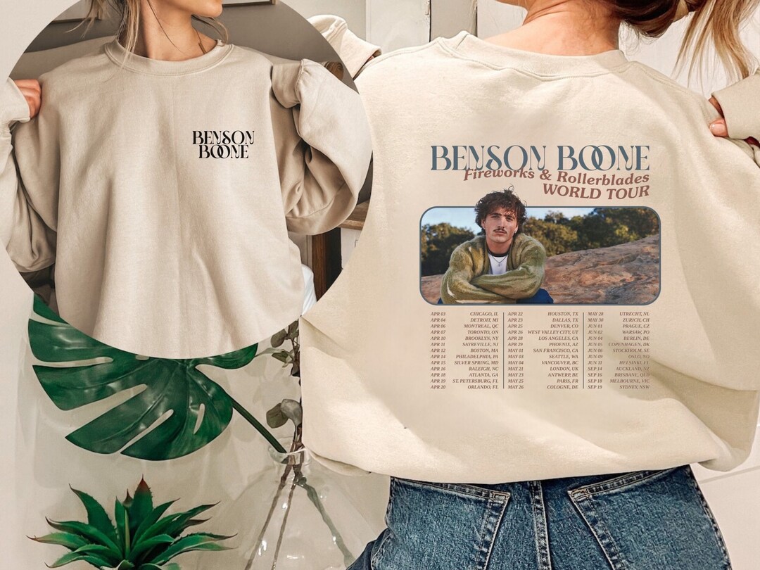 Benson Boone Sweatshirt Fireworks and Rollerblades World Tour 2024 ...
